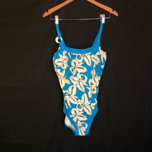 amoena | Swim | Amoena Sz 2 Aloha Blue Print One Piece Swimsuit | Poshmark